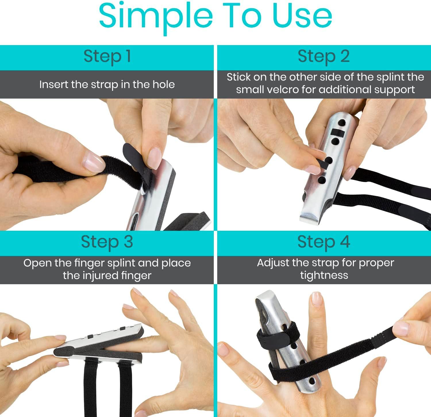 Vive Finger Splint (3 PCS) Aluminum Finger Splint Metal Finger ...