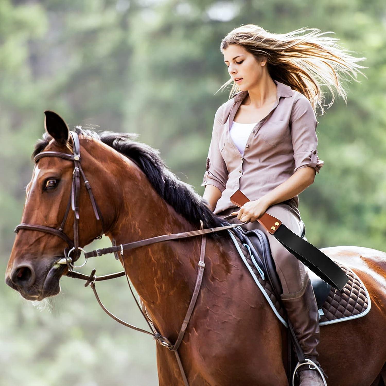 Catcan Riding Crop for Horses Leather Paddle with Anti-Slip Wooden ...