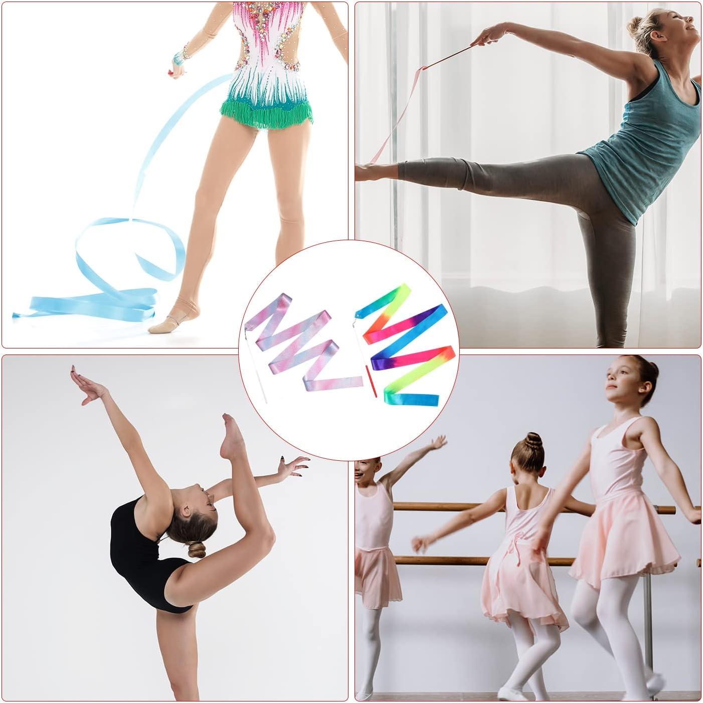 KINBOM 2pcs Dance Ribbons | 2m Kids Gymnastics Ribbons with Wand ...