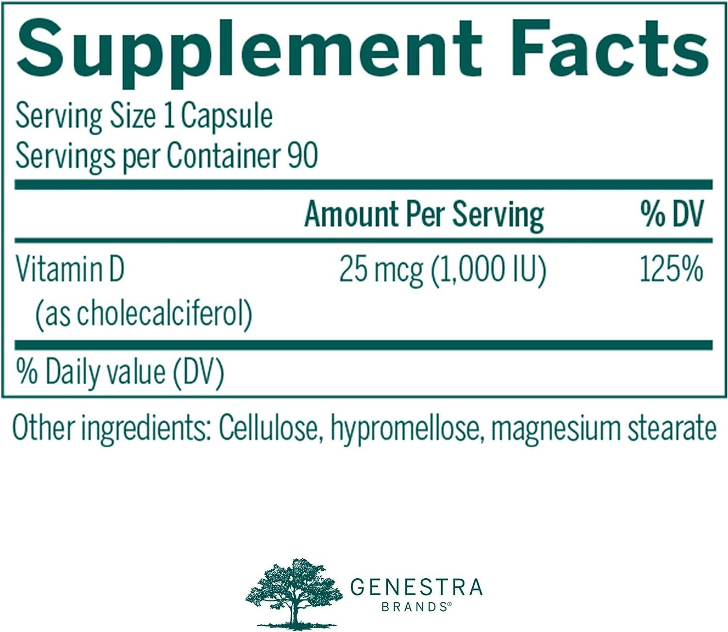 Genestra Brands D3 1000 | Bone Health Support | 90 Capsules | Buy Now ...