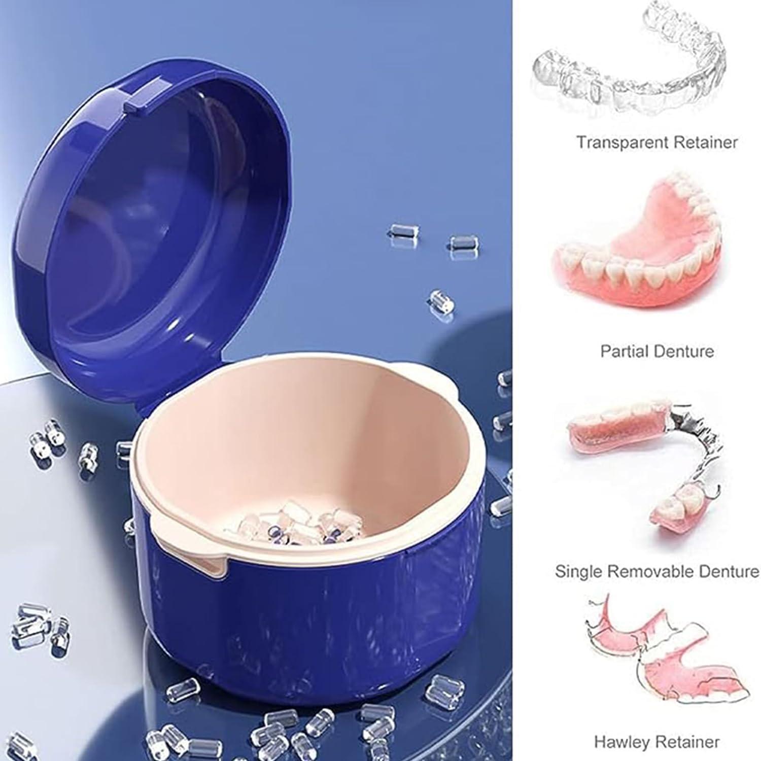 Denture Case Denture Cup for Soaking Dentures Denture Bath Box with ...