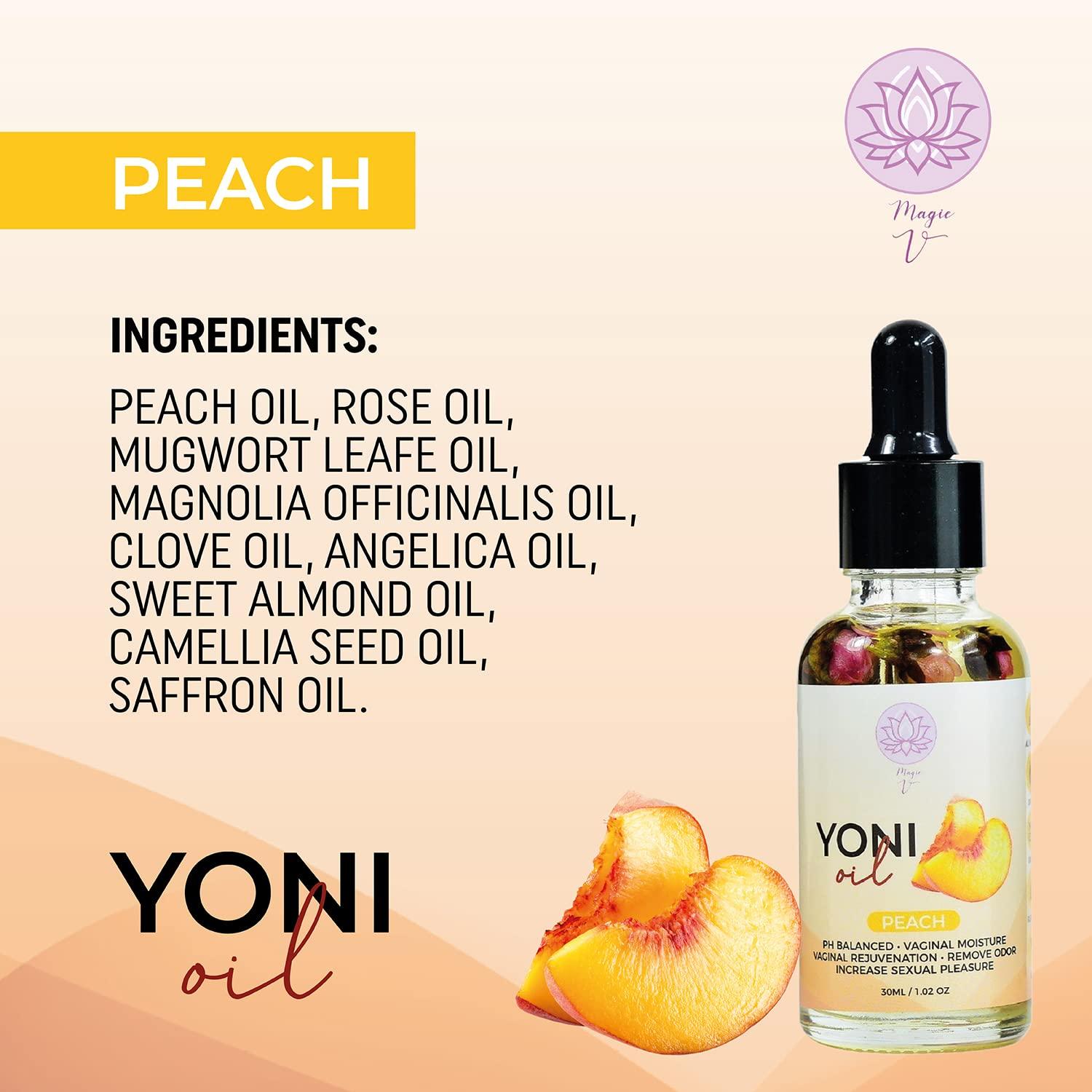 Organic Peach Yoni Oil: Vaginal Moisturizer, Eliminates Odor, Restores ...