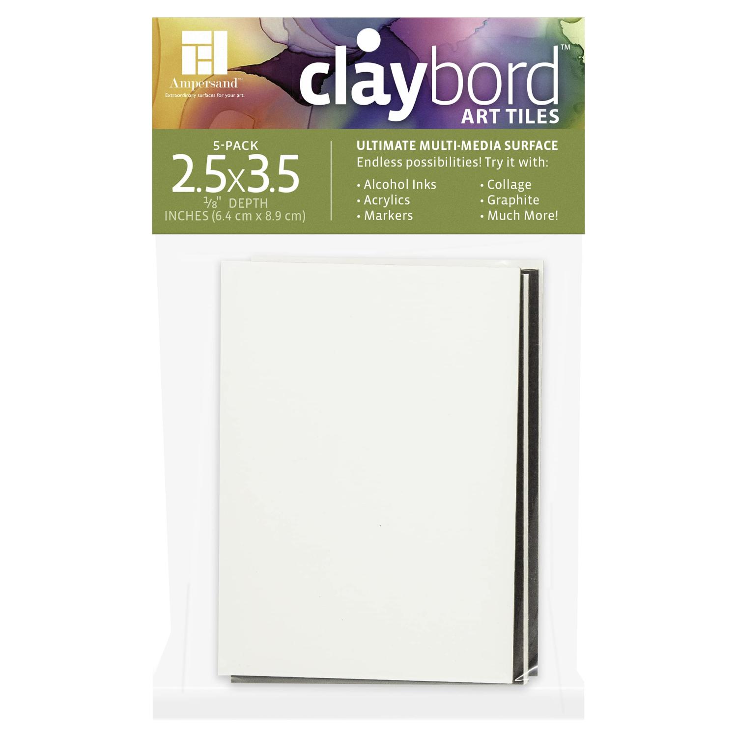 Ampersand Claybord Art Tiles 2.5x3.5 Inch Pack of 5 (CBS025) - 1/8 Inch ...