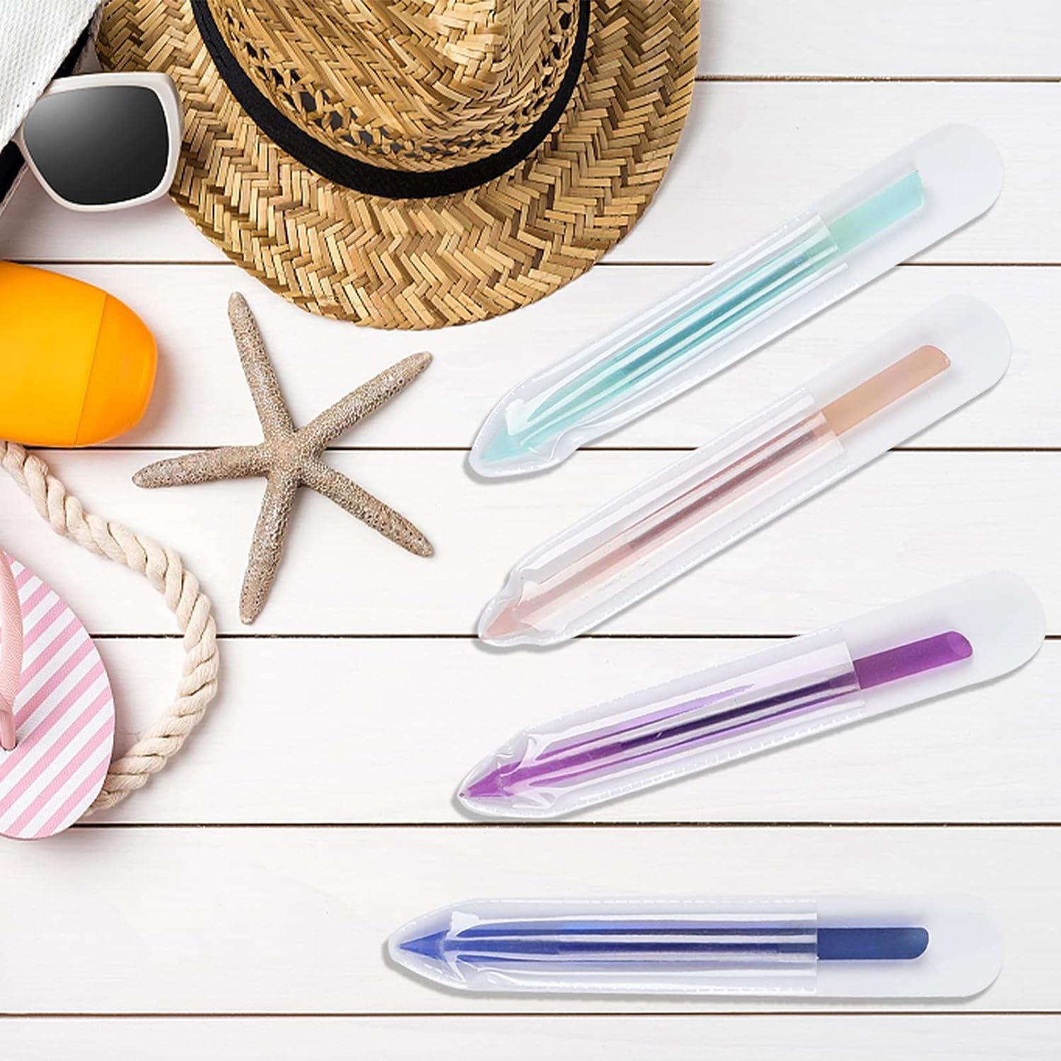 4Pcs Glass Cuticle Pusher Set - Dual-Ended Manicure Stick & Crystal ...