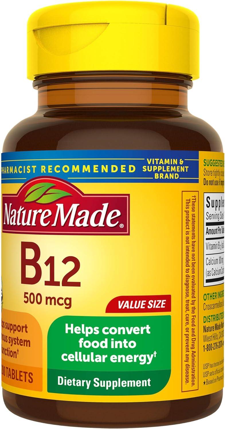 Vitamin B12 500 mcg Tablets - 200 Count for Metabolic Health | Buy Now ...