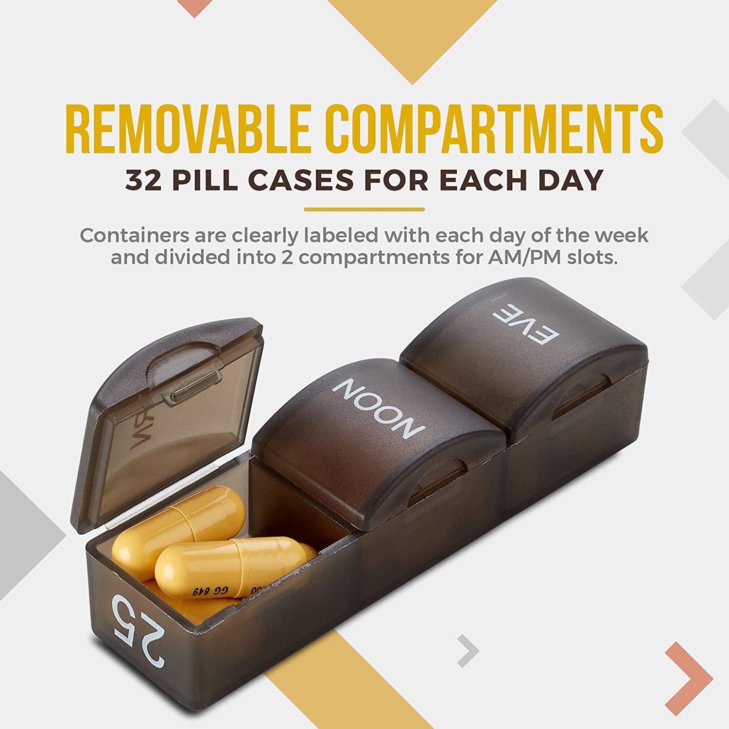 32 Compartment Month Pill Box Organizer for Vitamins, Supplements ...