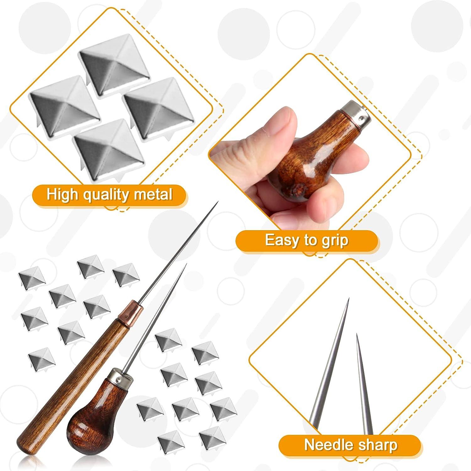 500pcs 10mm Silver Square Rivets Pyramid Studs DIY Punk Spikes with ...