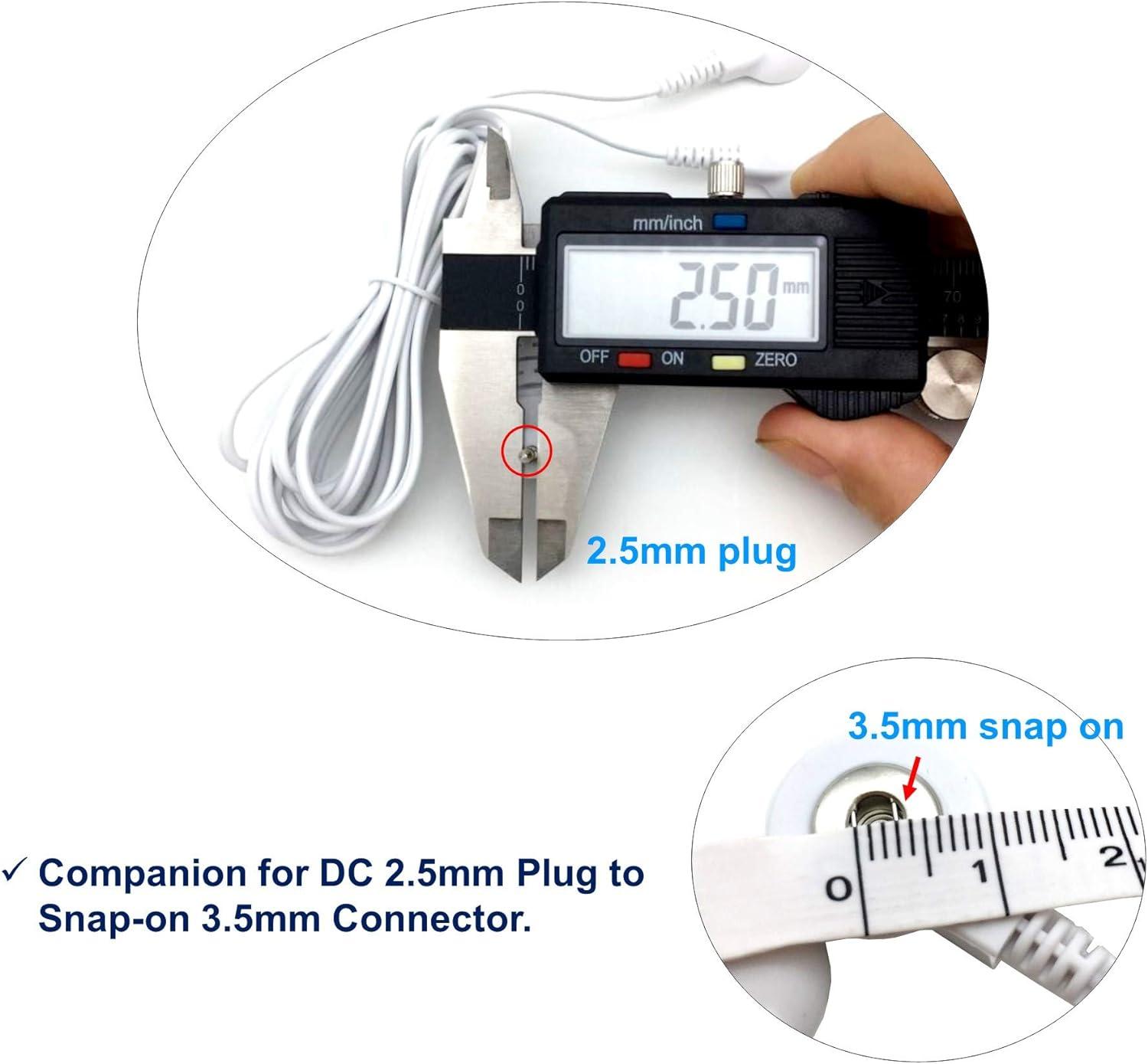 4-Piece Replacement TENS Lead Wires - 2.5mm Plug to 3.5mm Snap - for ...