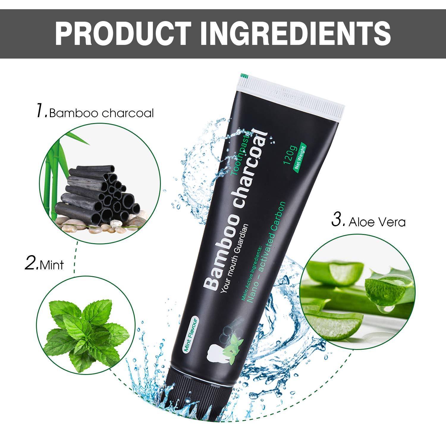 Vista Activated Charcoal Toothpaste 2 Pack | Bamboo Whitening ...