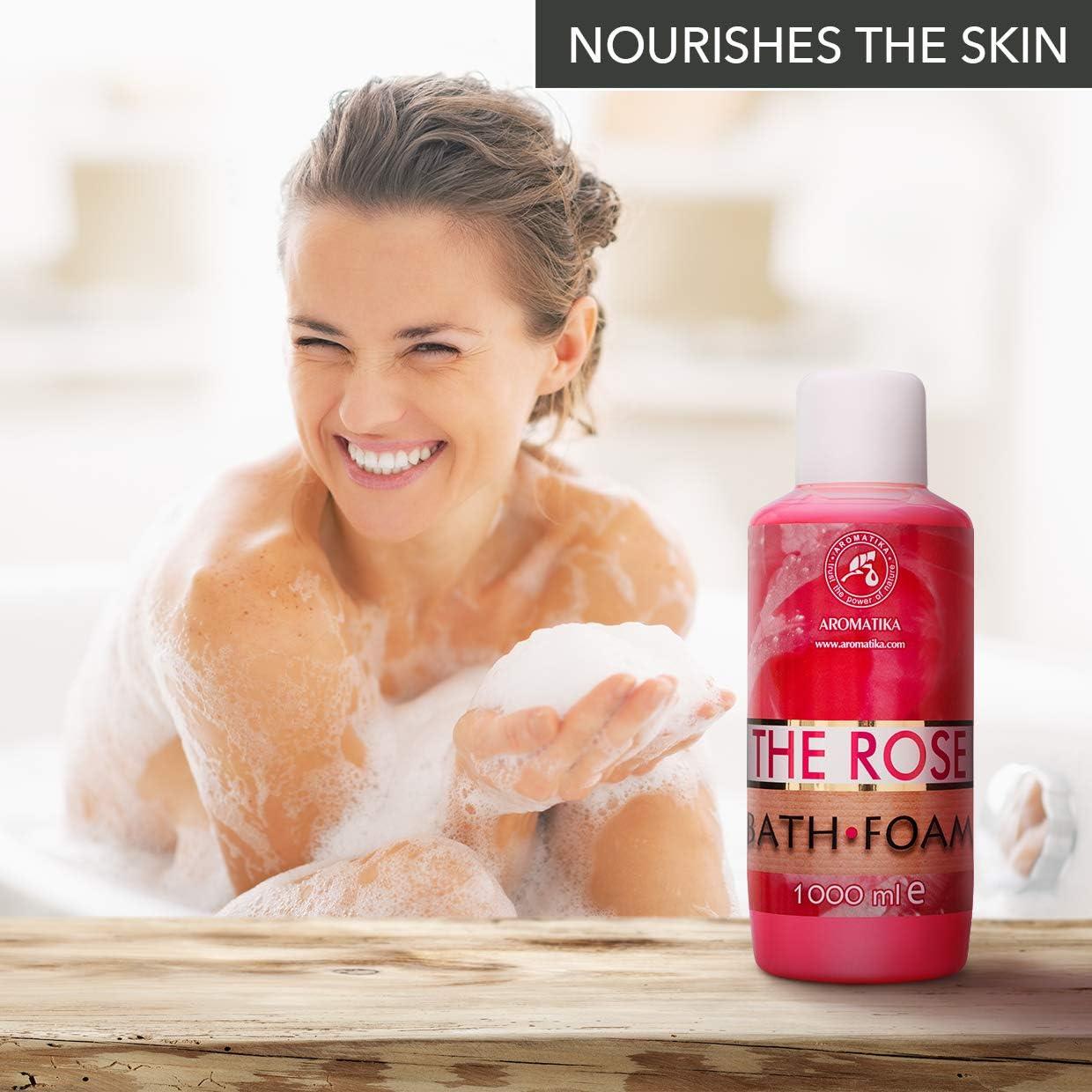 Rose Essential Oil Bath Foam 1000ml - Promotes Good Sleep - Beauty and ...