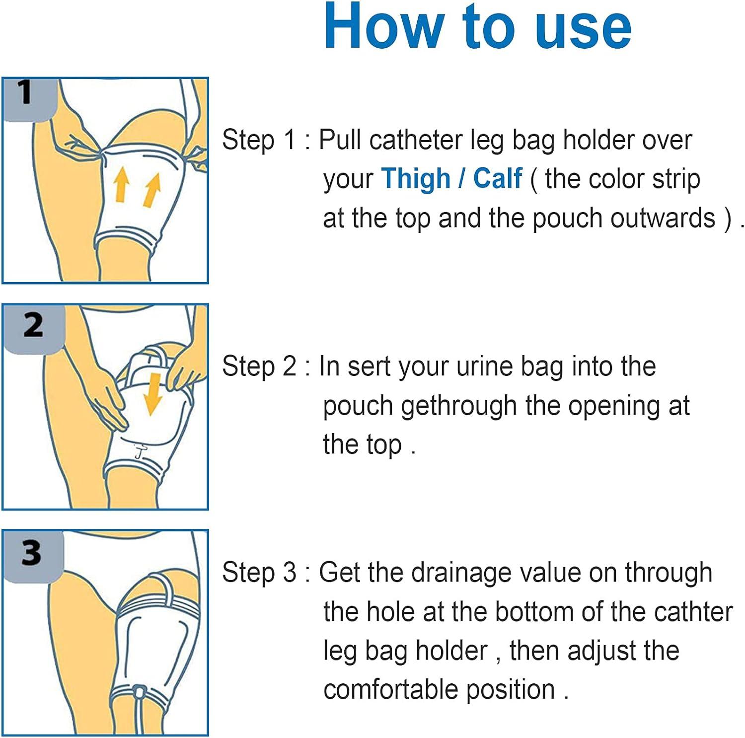 X-Large Catheter Leg Bag Strap Holder for Urinary Incontinence Supplies ...