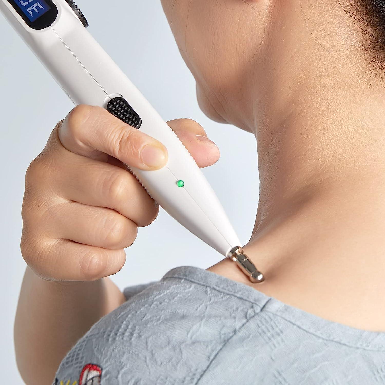 Electric Acupuncture Pen with 2 Massage Heads | Rechargeable, 3 Modes ...