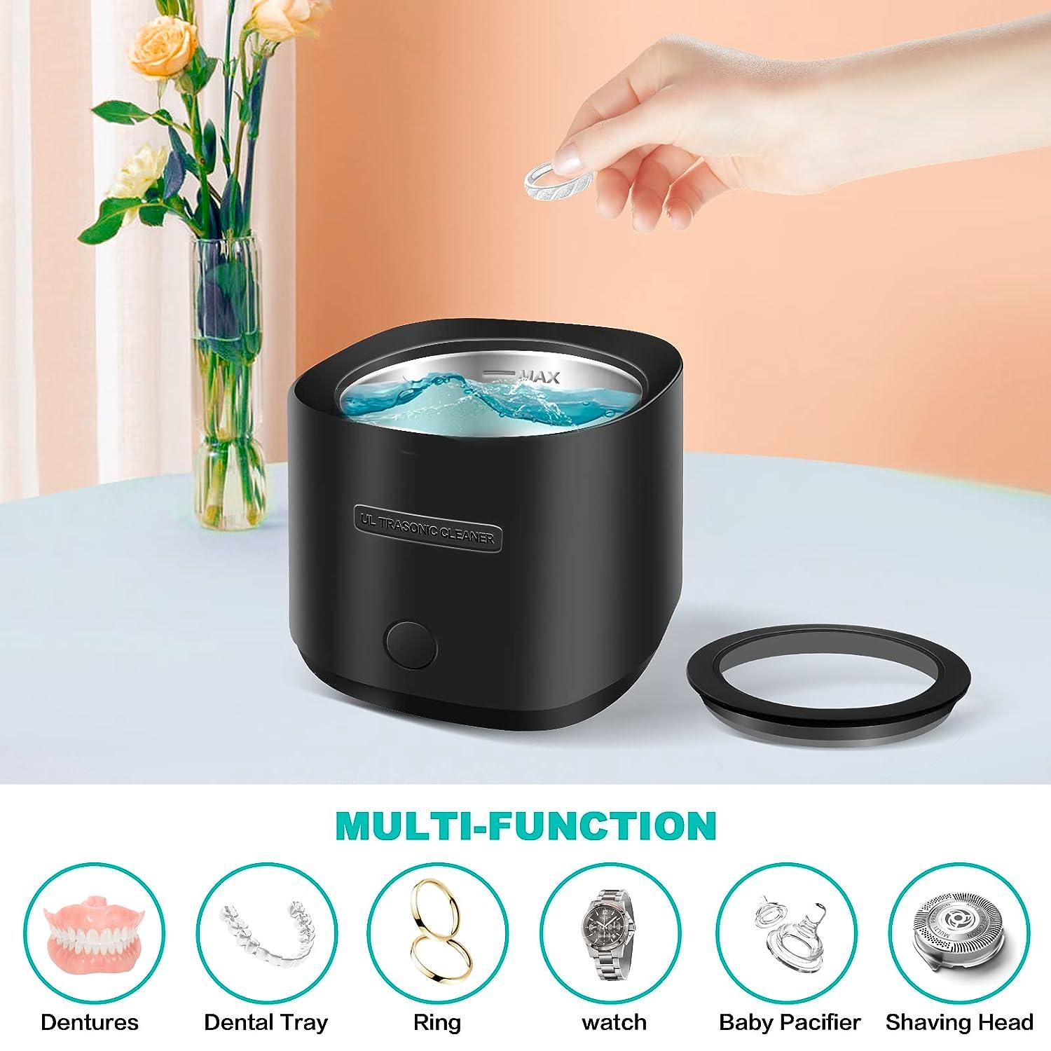 Portable Ultrasonic Cleaner for Dentures, Retainers, Mouth Guards, and ...