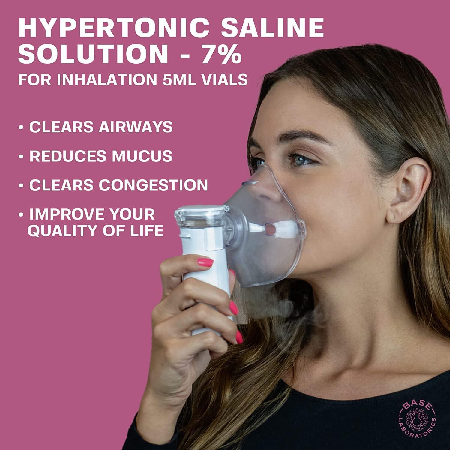 Base Labs 7% Hypertonic Saline Solution for Nebulizer Machine - 75 ...