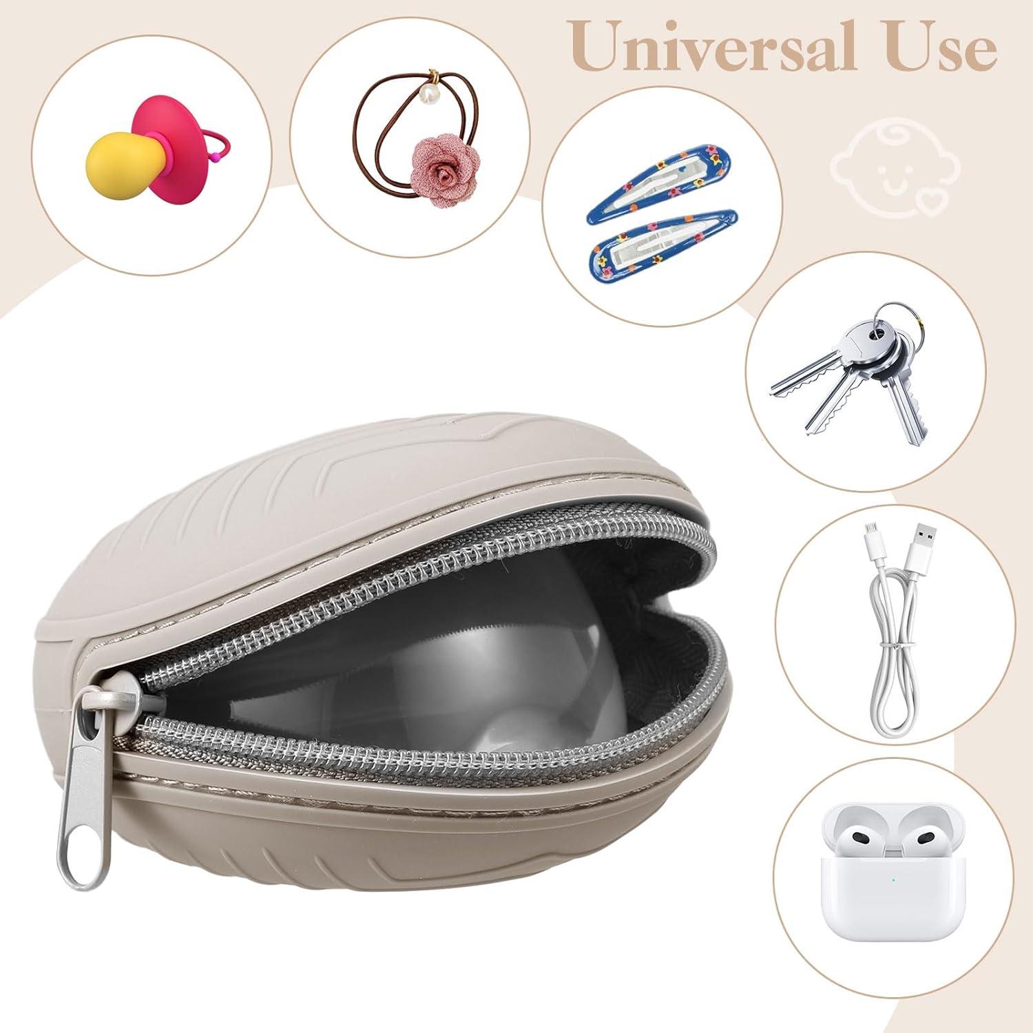 5-Piece Pacifier Box Set for Baby: 2 Silicone & 3 Transparent Storage ...