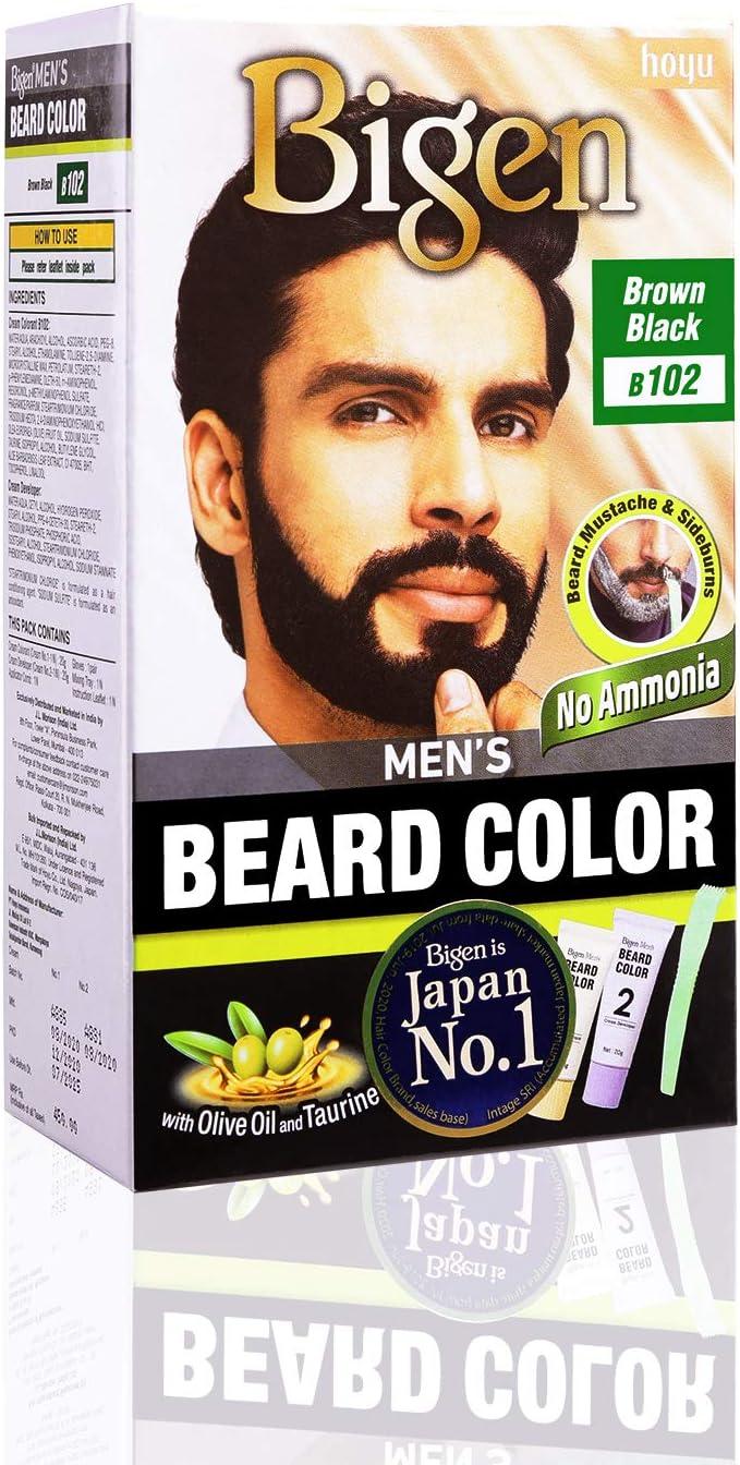 Bigen Men's Beard Color | Ammonia-Free with Aloe Extract & Olive Oil ...