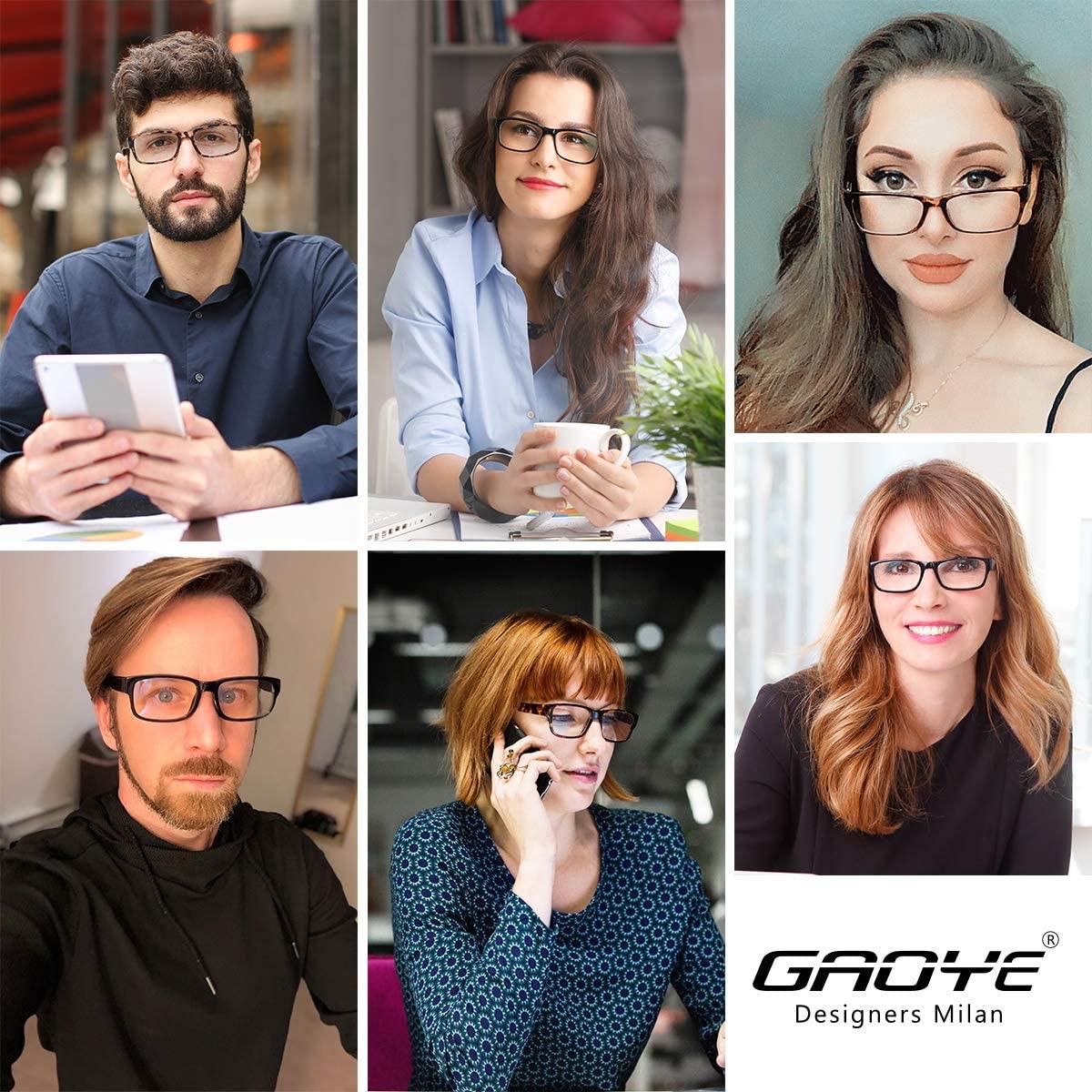 Gaoye 5-Pack Reading Glasses Blue Light Blocking Spring Hinge Readers ...