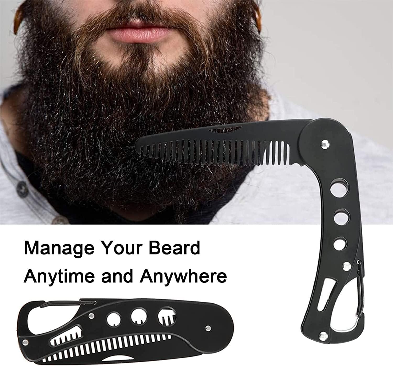 Stainless Steel Folding Beard Comb for Men - Grooming, Combing Hair ...