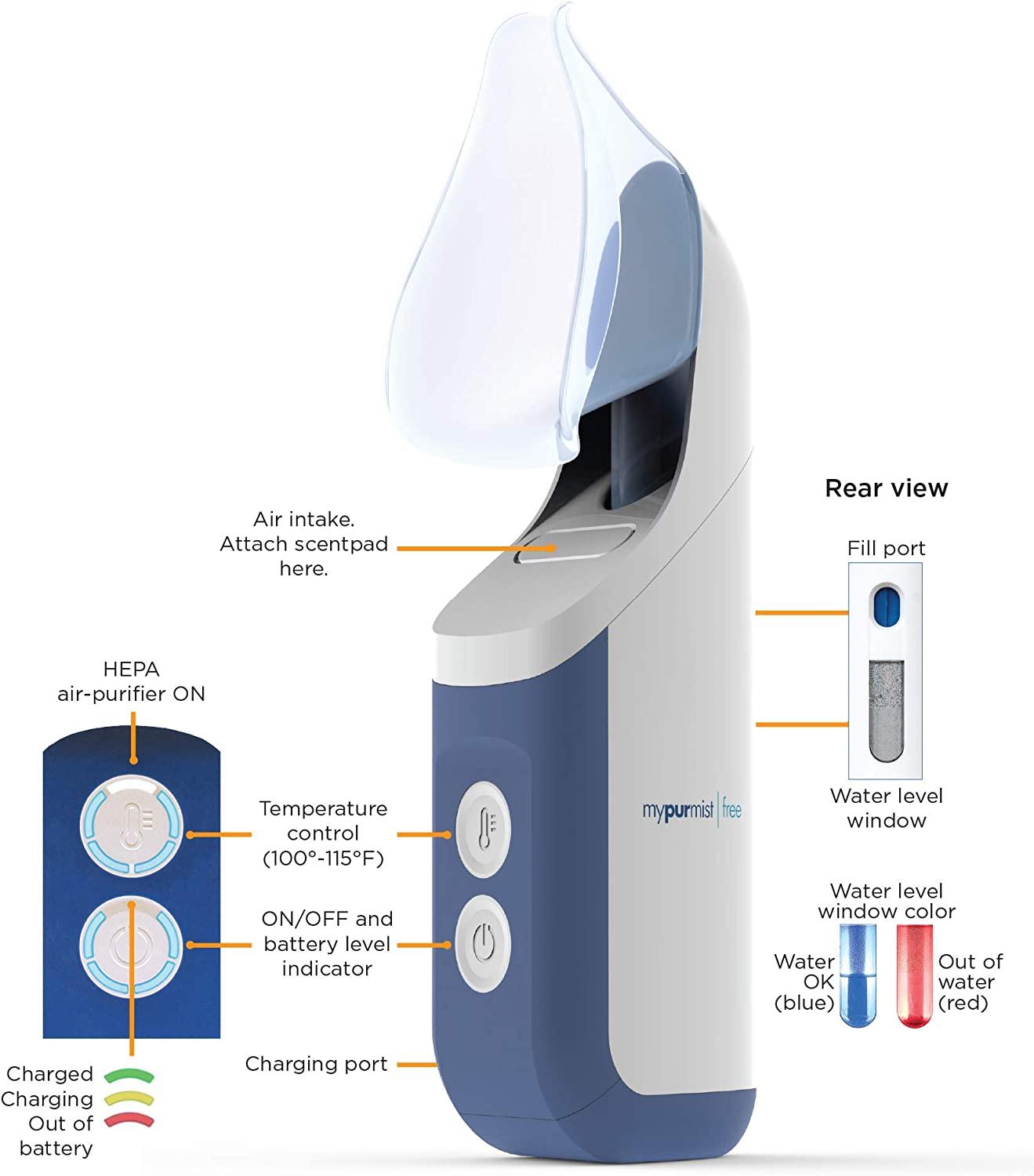 Mypurmist Free 2020 Handheld Vaporizer & Humidifier (Cordless) - Steam ...