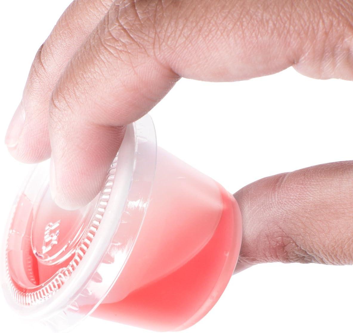 Mini Clear Plastic Cups with Lids (1 oz, 125 Pack) for Jello Shots ...