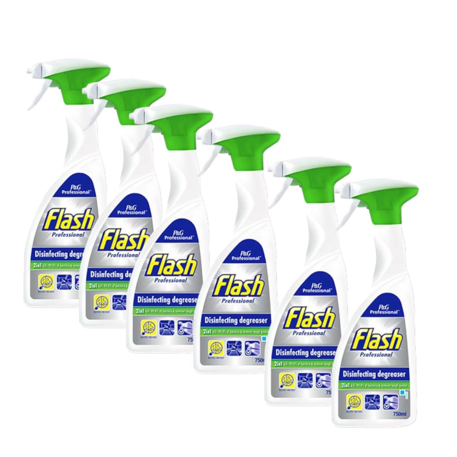 (6 x 750ml) Flash Professional Disinfecting Degreaser Spray 750ml | Buy ...