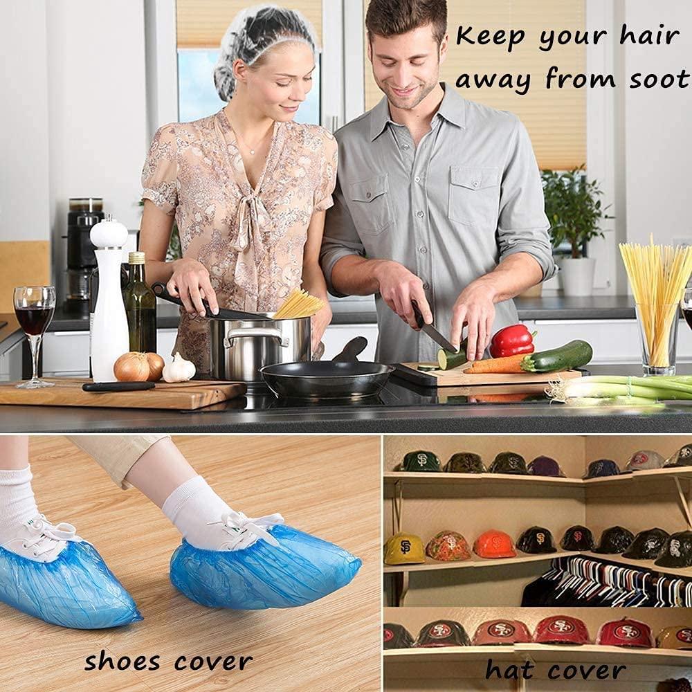 Buy Disposable Waterproof Shower Hoods - 100 Transparent Plastic Hair ...