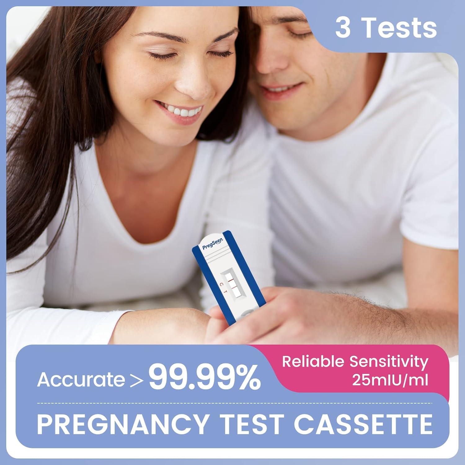 Accufast Pregnancy Test Cassette - 3 Early Tests 10 MiU/ml HCG 99.99% ...