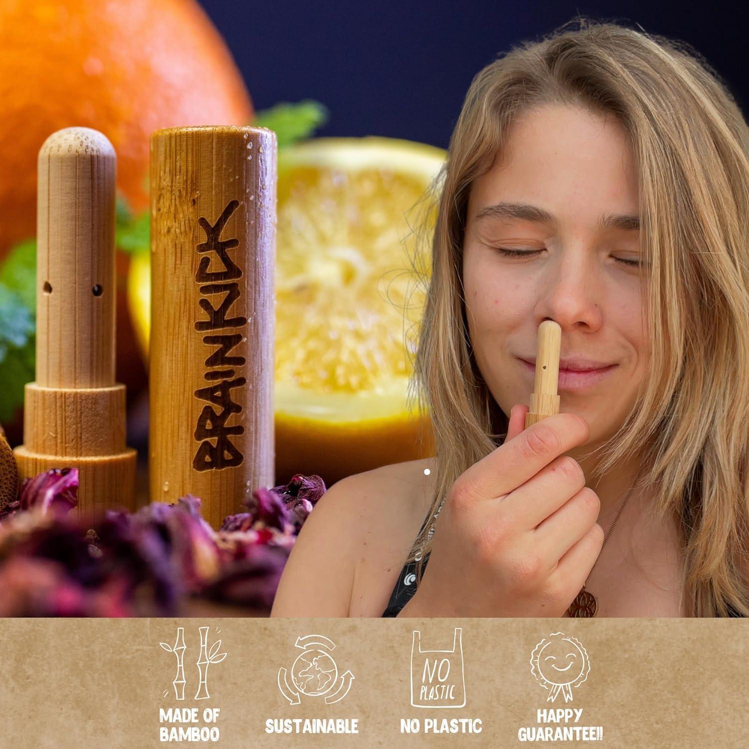 Aromatherapy Set: 3 Bamboo Inhaled Pencils with 100% Natural Essential ...