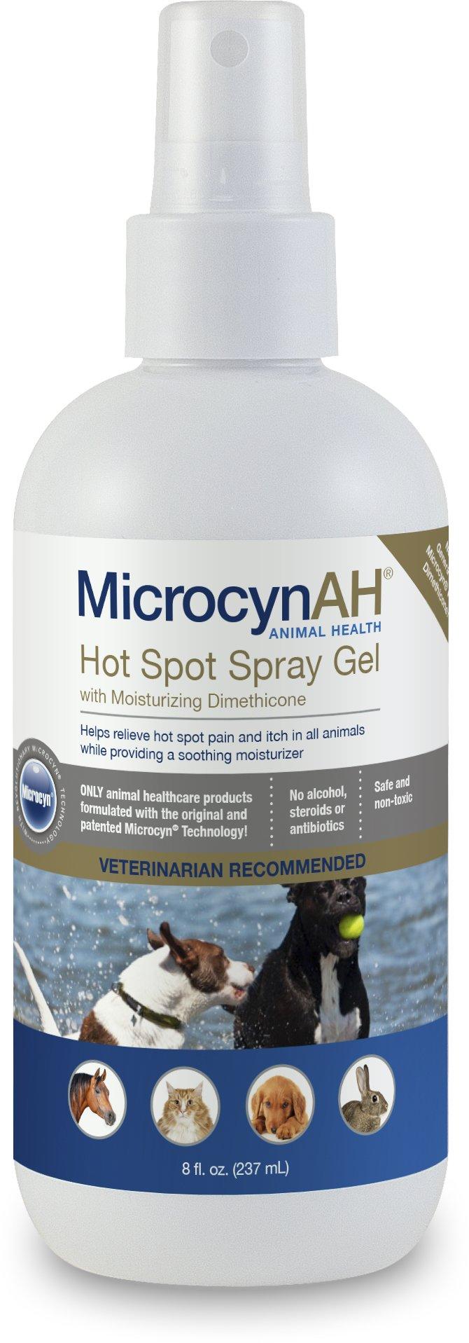 MicrocynAH Hot Spot Spray Gel - Soothes and Heals Pet Skin Irritations ...