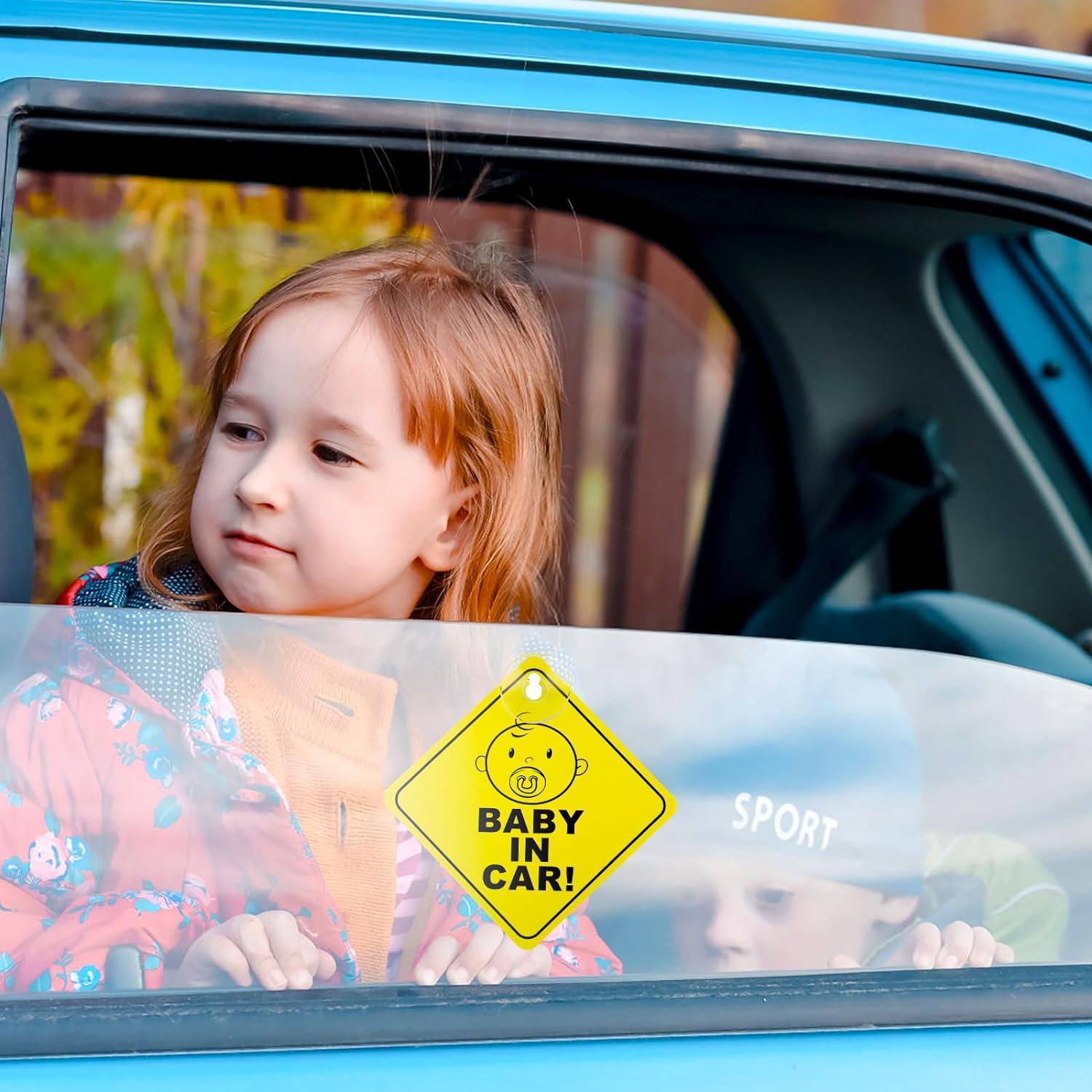 TIESOME 2PCS Baby on Board Sign for Car with Suction Cups - Safety ...