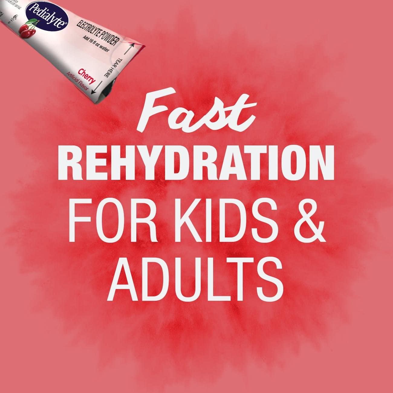 Pedialyte Cherry Electrolyte Powder Packs - 6 Count Hydration Drink ...