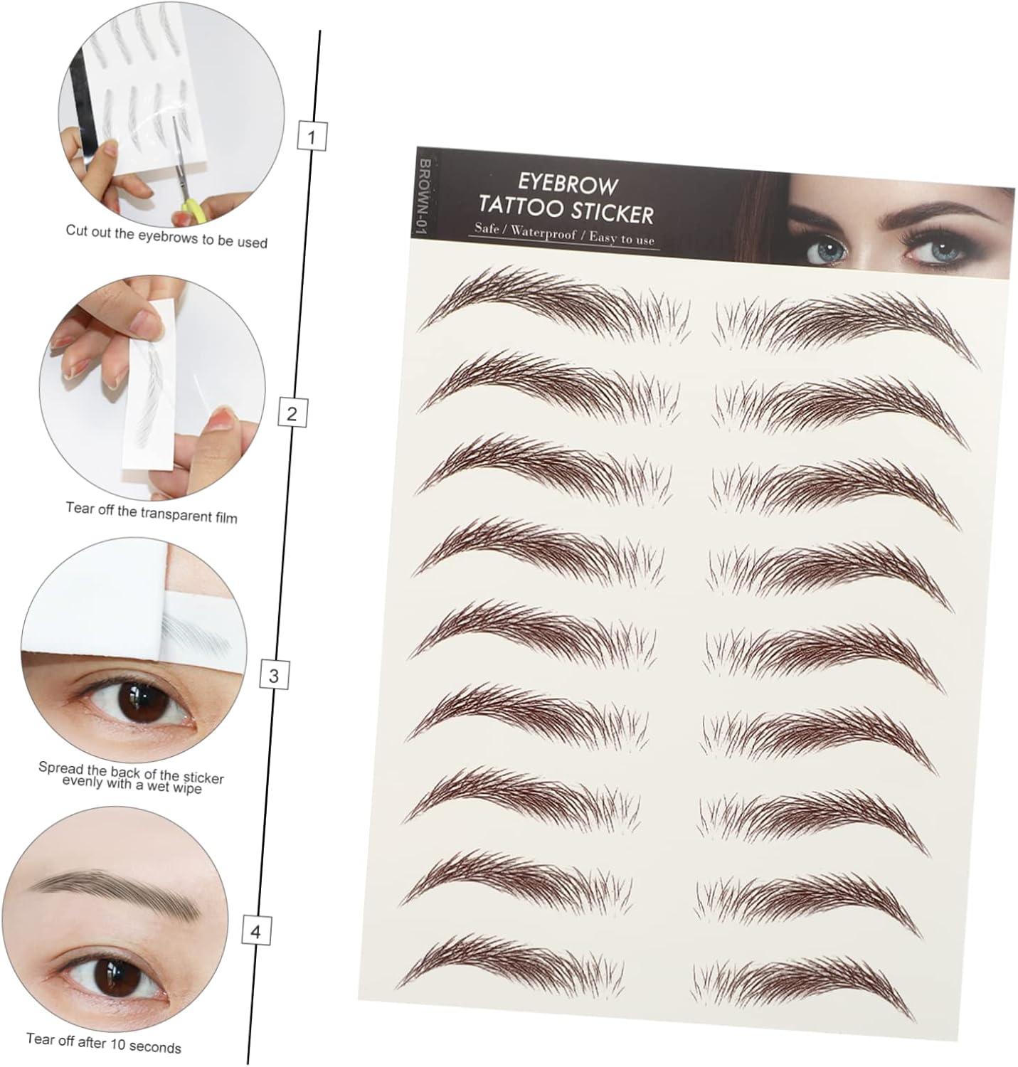 WOFASHPURET 6d Eyebrows Stickers 9 Sheets Waterproof Eyebrow Stickers ...