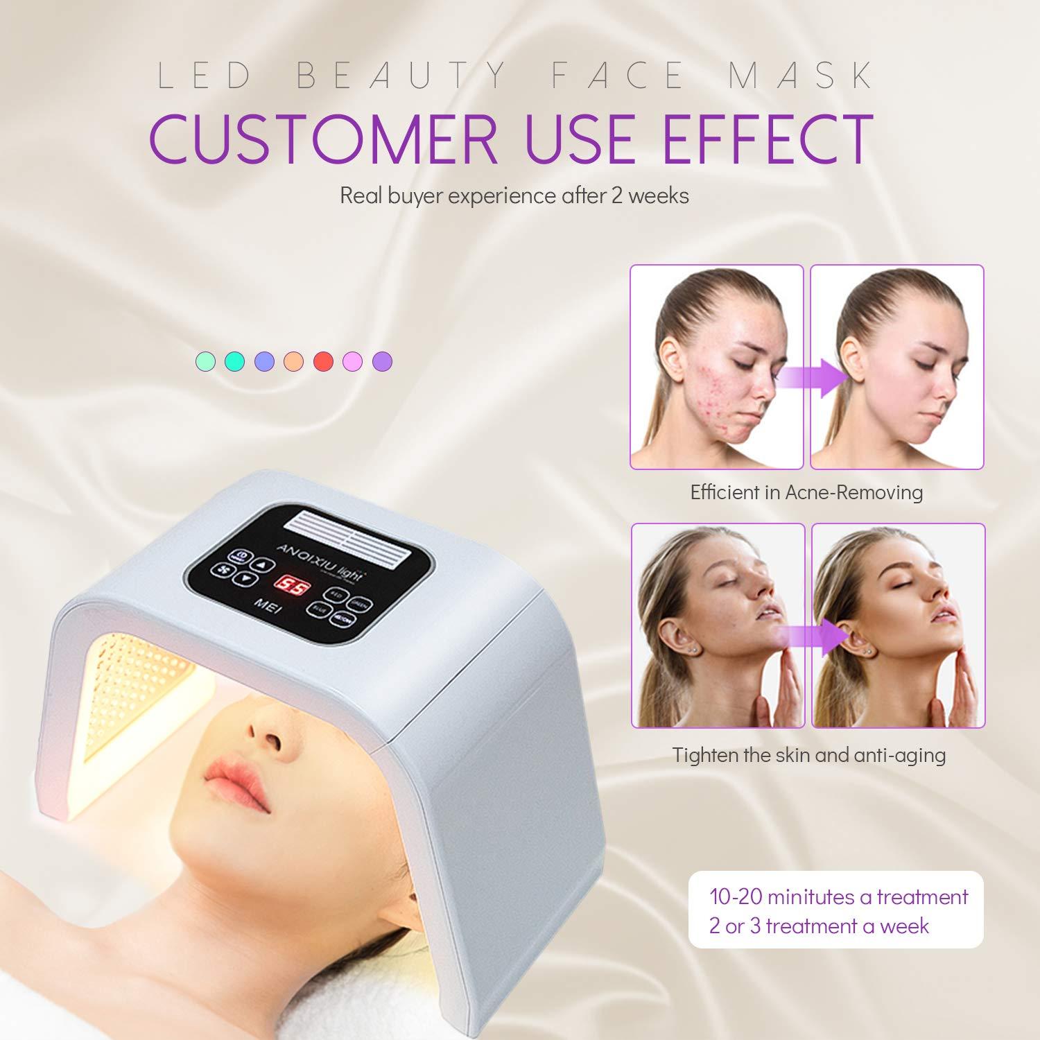 YIYIBYUS LED Face Mask - 7 Color PDT LED Photon Lamp for Facial Body ...