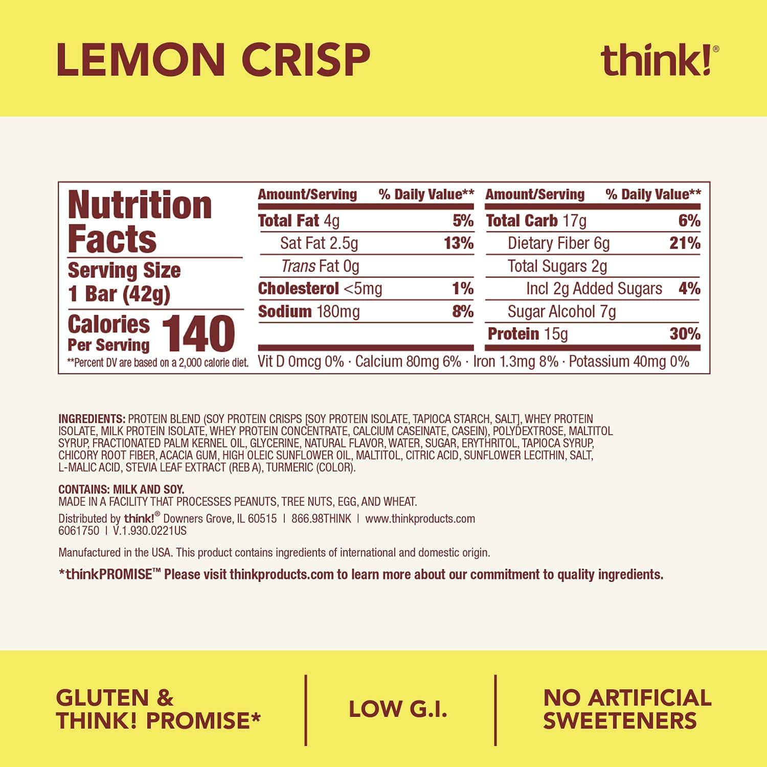 think! Protein Bars - High Protein Gluten Free Snacks with Whey Isolate ...