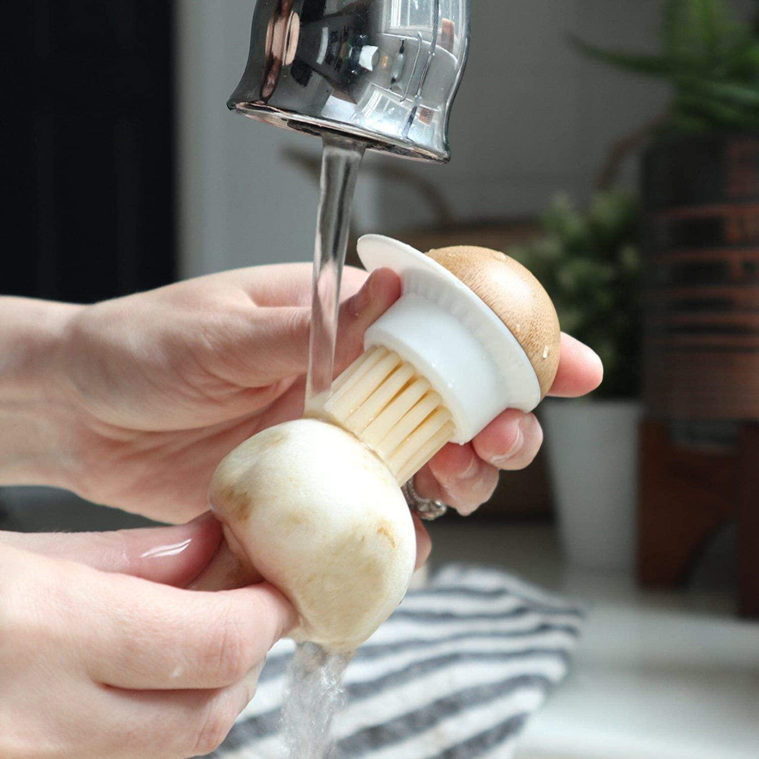 Full Circle FunGuy 2-in-1 Mushroom Cleaning Brush - Eco-Friendly White ...