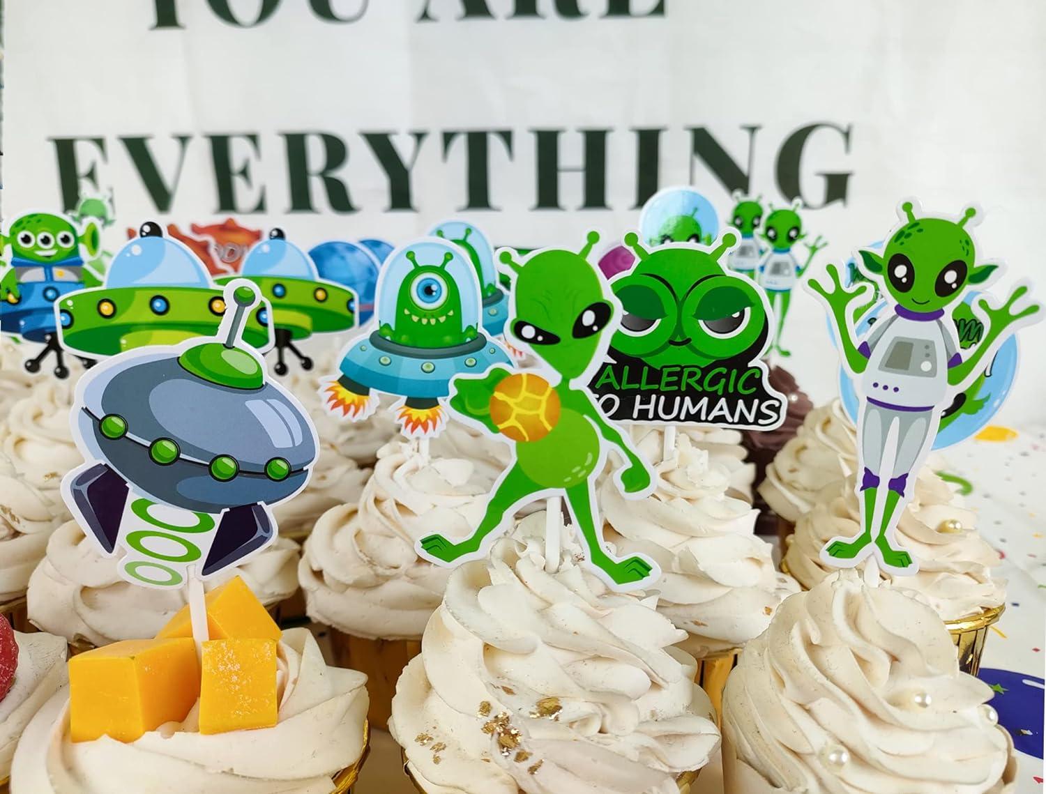 Alien Theme Birthday Cupcake Toppers | Buy Now with Express ...