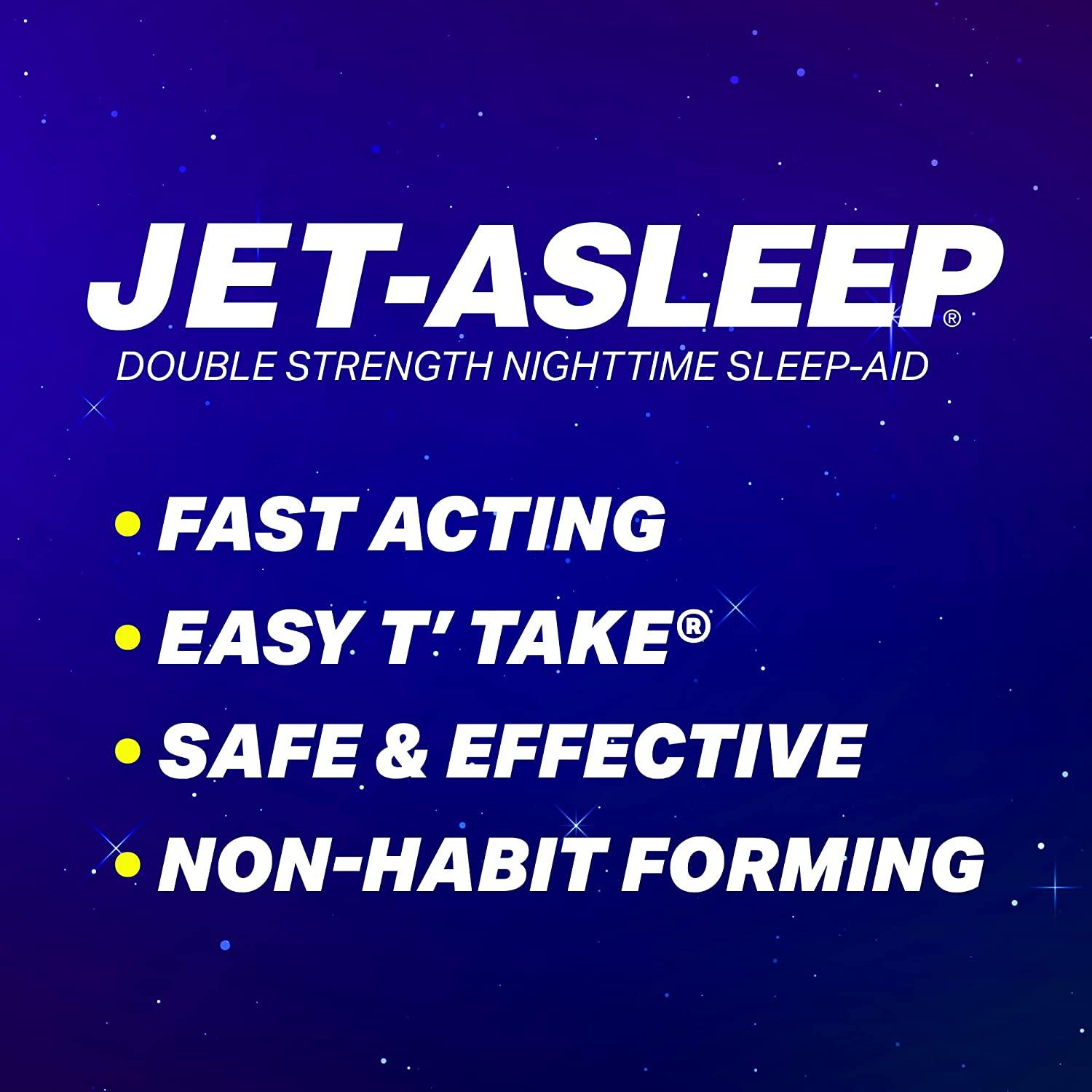 Jet-Asleep Double Strength Nighttime Sleep-Aid 100 Count - Deep Sleep ...