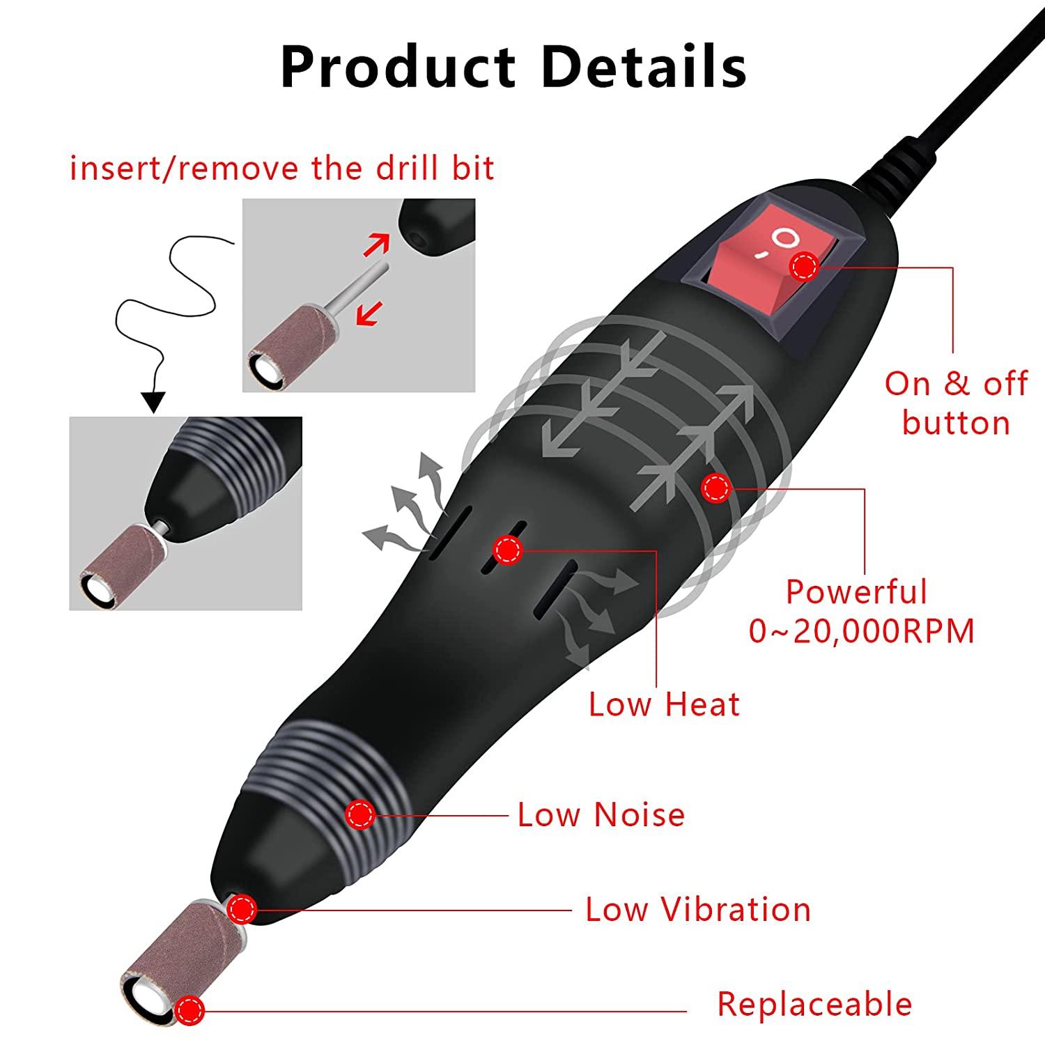 Professional Electric Nail Drill Machine Manicure Set with 156pcs ...