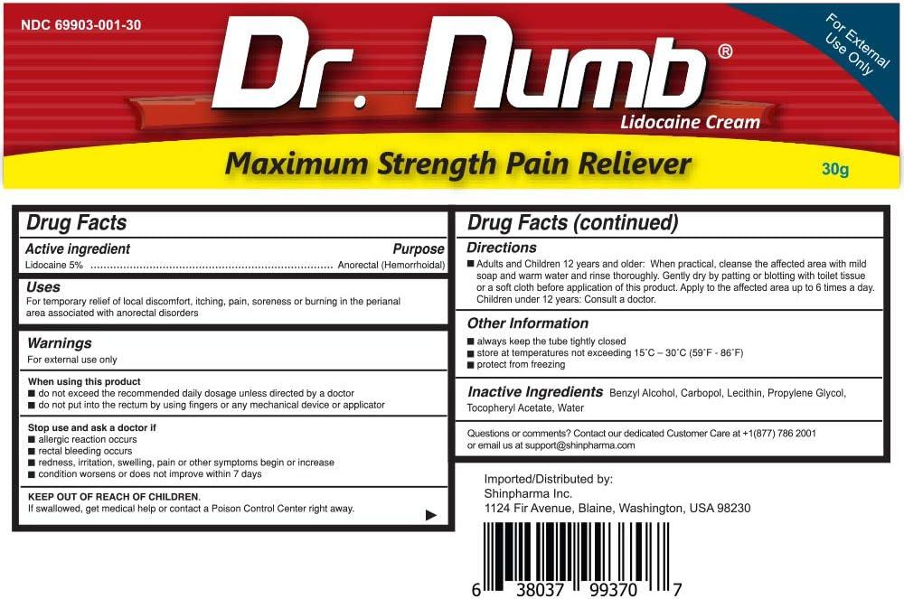 Dr. Numb 5% Lidocaine Cream - Maximum Strength Pain Relief for ...