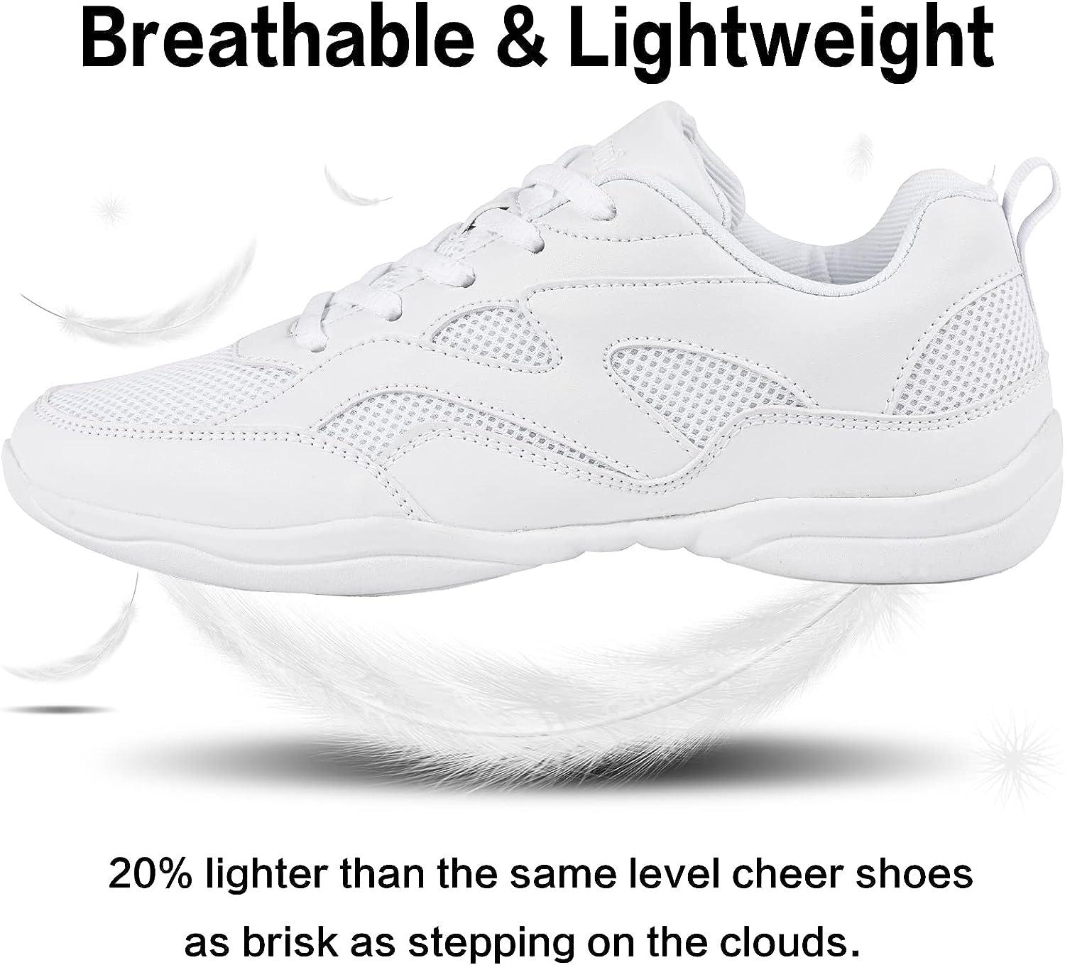 Smapavic White Cheer Shoes for Youth Girls & Women Training Athletic Sneakers | Buy Now with ...