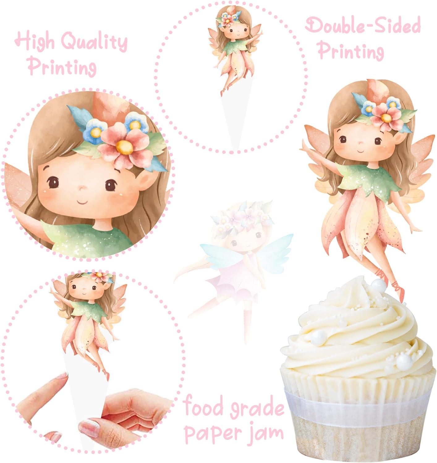 Fairy Cupcake Toppers 48Pcs Fairy First Birthday Party Decorations ...