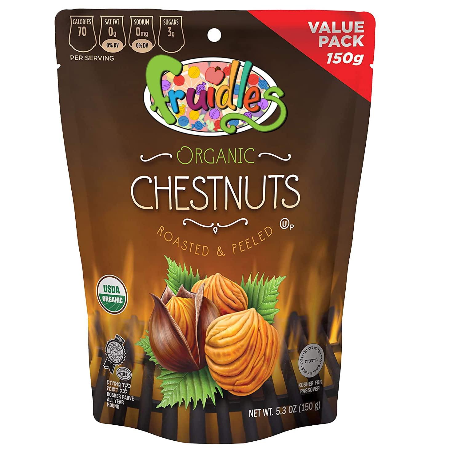 Organic Roasted & Peeled Chestnuts - Kosher for Passover - 5.3 Oz Bag ...