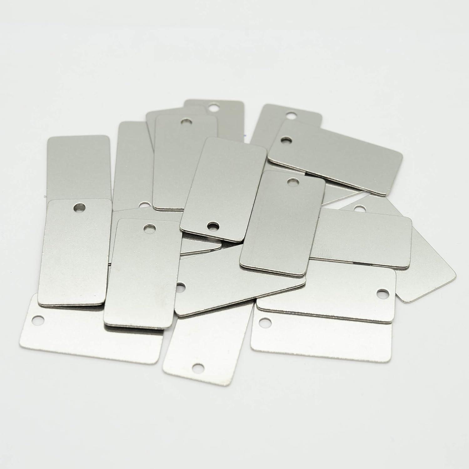 StayMax 25 Pack Stainless Steel Rectangle Stamping Blanks with One Hole ...