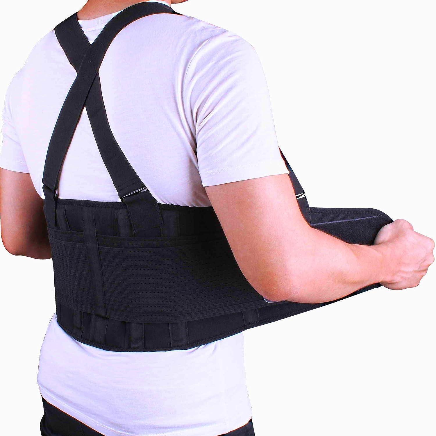 Lumbar Support Brace with Suspenders for Lower Back Pain Relief ...