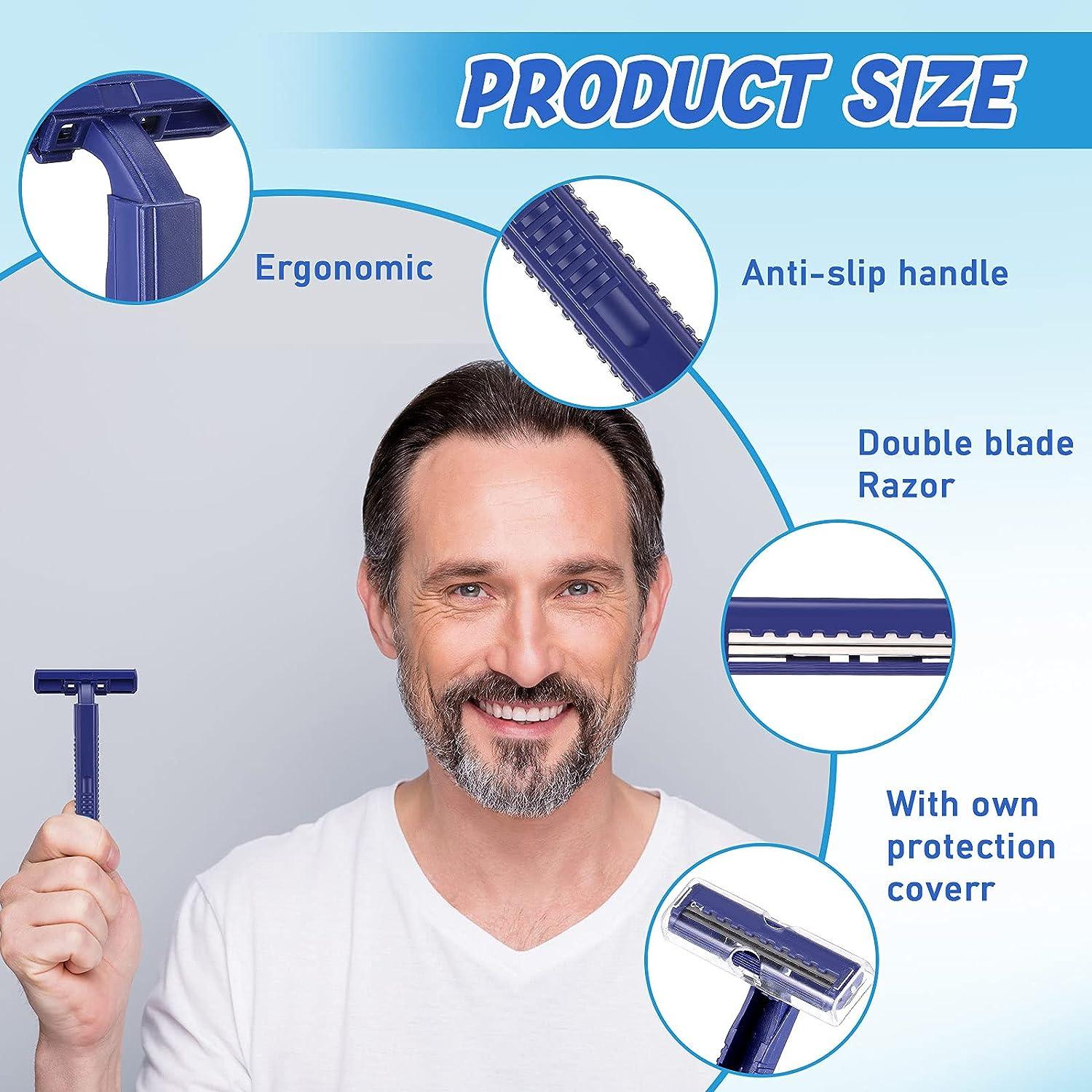 Stainless Steel Twin Blade Disposable Razors for Men - 200 Pack ...