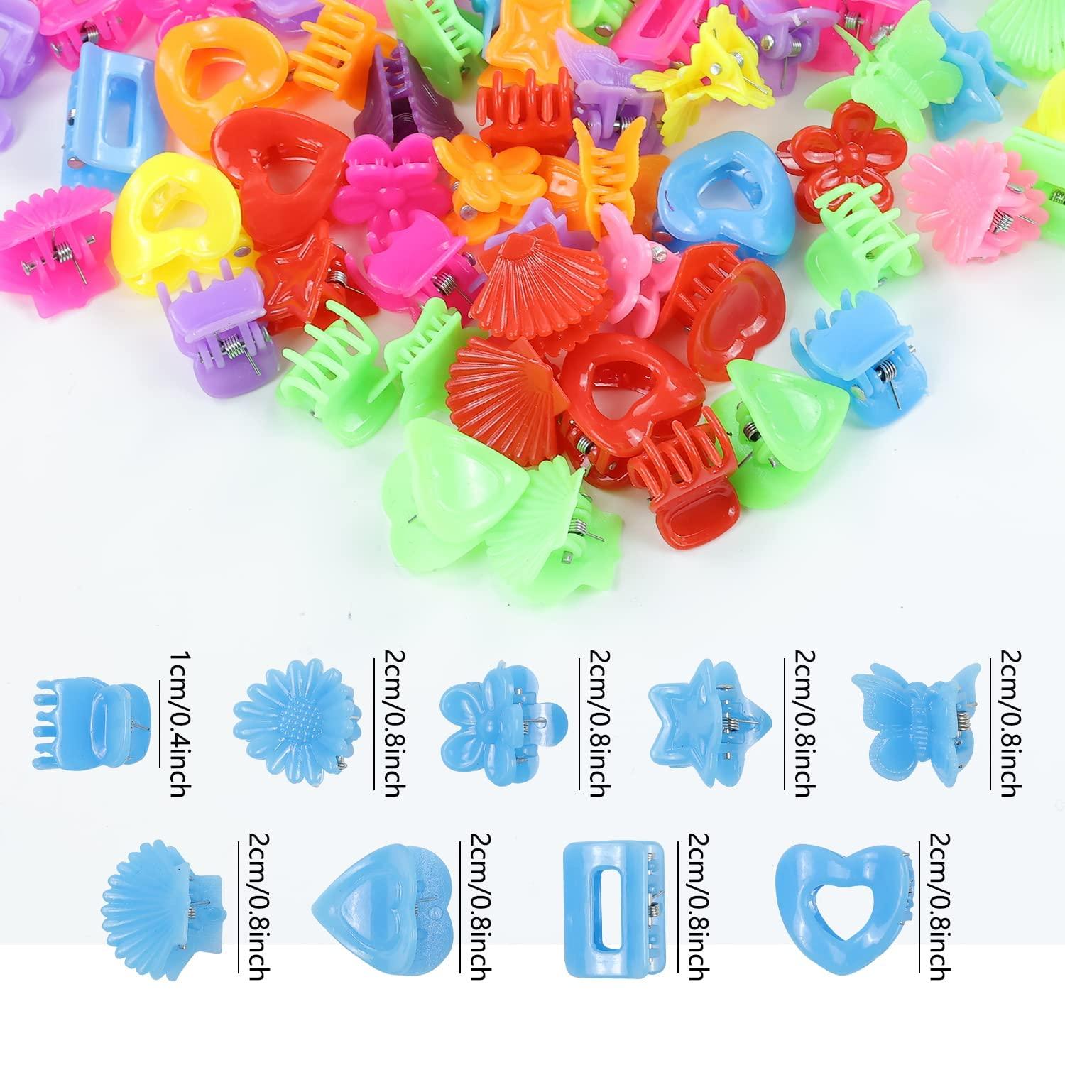 90 Pack Small Mini Plastic Hair Claw Clips for Kids Baby Girl - Flower ...