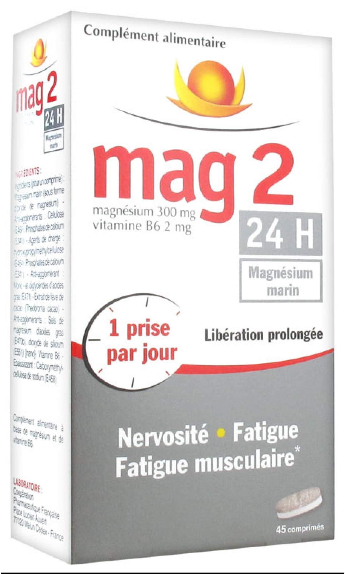 Mag 2 - 24H - Food supplement based on magnesium and vitamin B6 - 45 ...