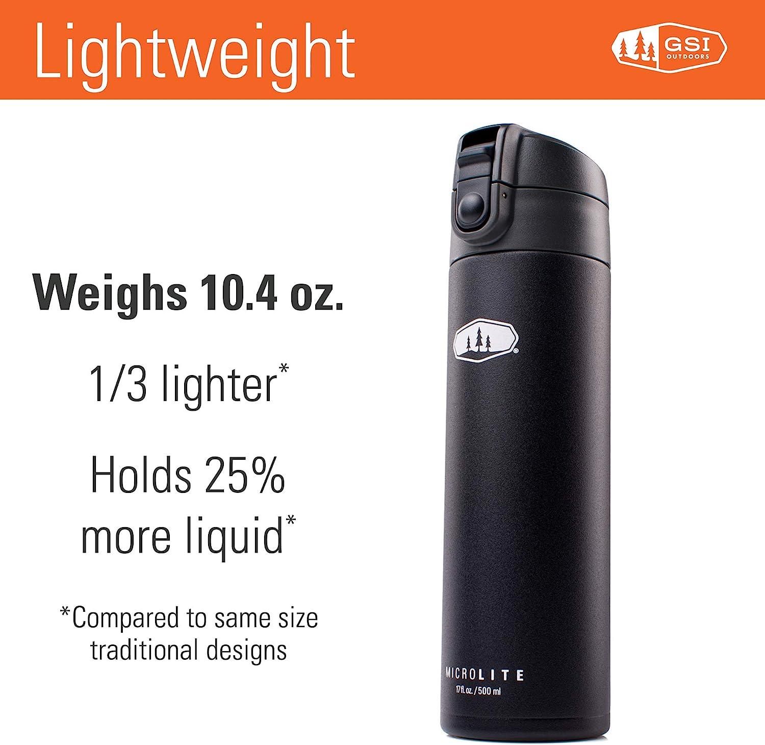 GSI Outdoors Glacier Stainless Microlite 500 Insulated Flask in Black ...