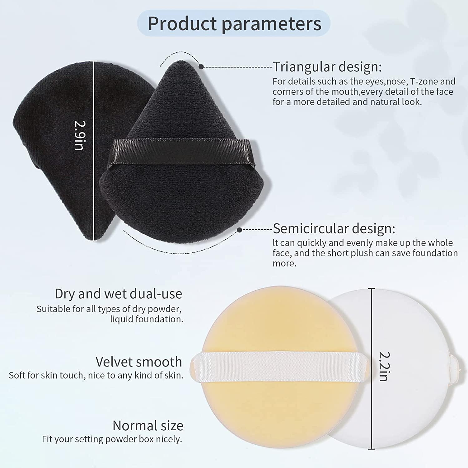 BEAKEY Latex-Free Powder Puff Set - 12 Makeup Puffs for Loose ...
