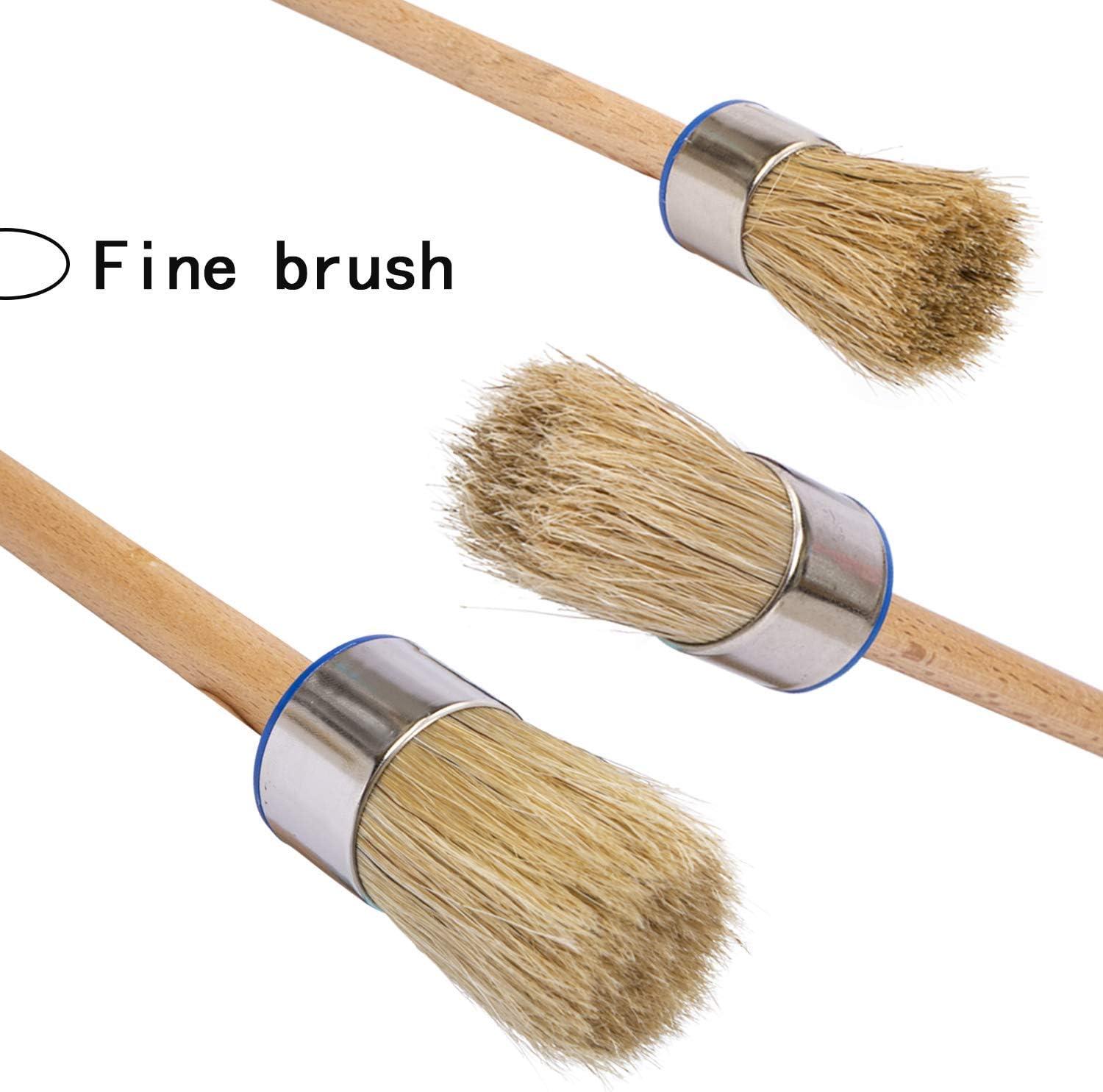 Chalk Paint Brush Set - 3 Pcs Natural Bristle Brushes for Furniture ...